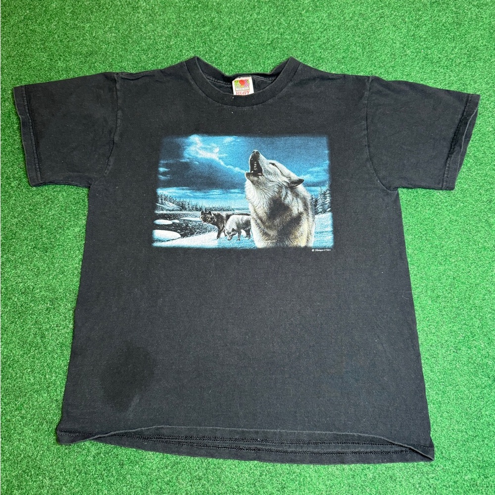Vintage 90s Wolf Pack Wolves Howling Womens Medium Na… - Gem